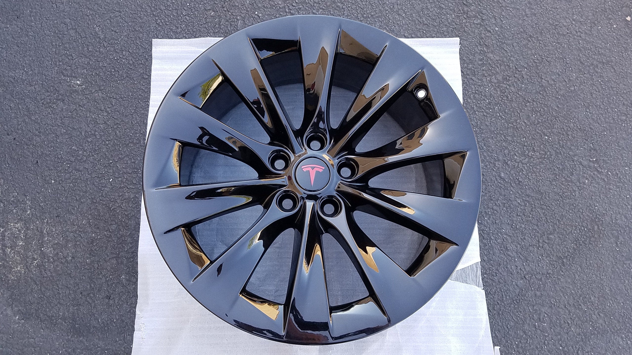 19" Tesla Model S Factory Slipstream OEM Wheels In Gorgeous Black ...